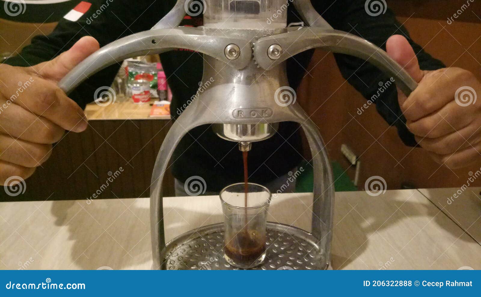 Brista Making Espresso Coffee Manually by Using Vintage & Retro Coffee ...