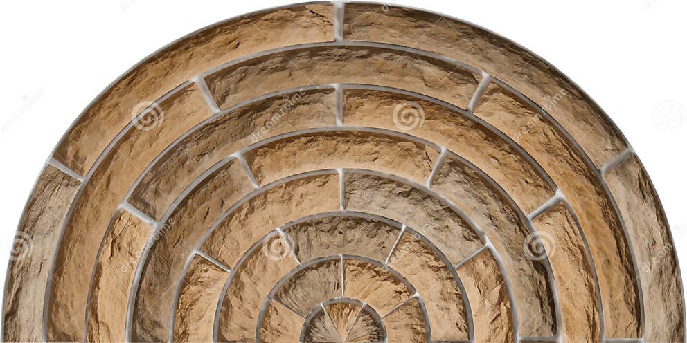 Stone Brick Wall Half Circle Design 001 Stock Illustration ...