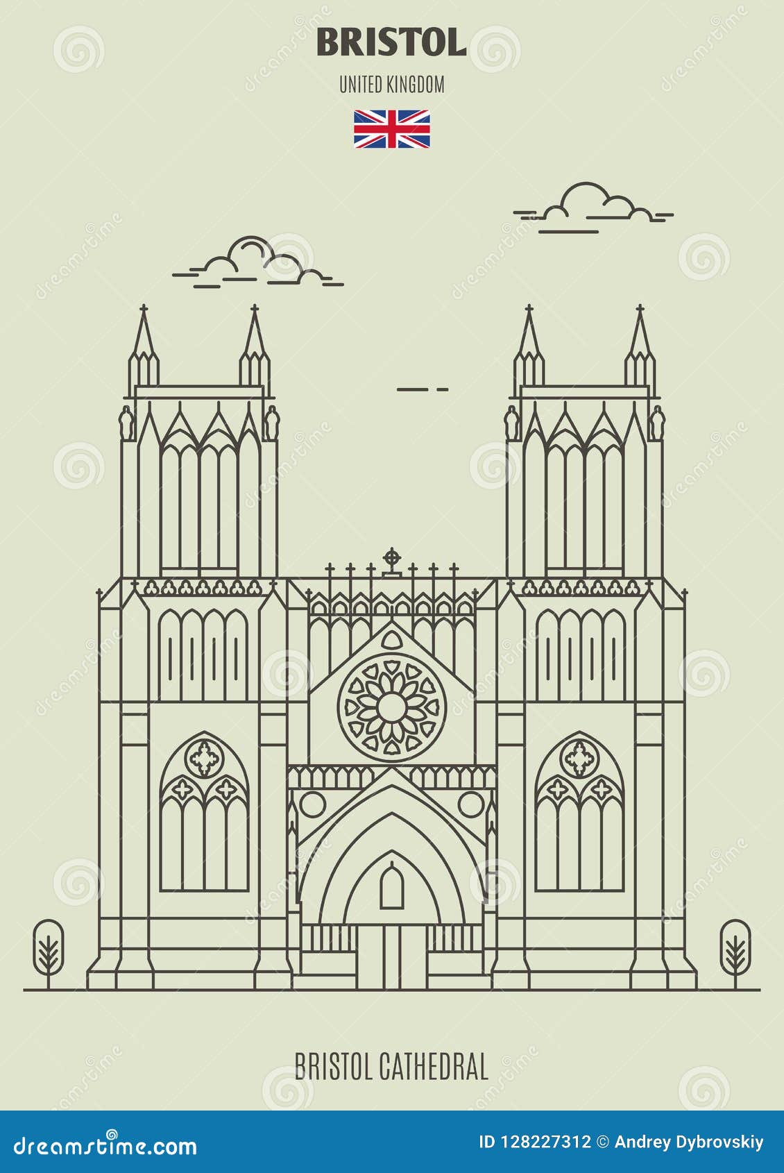Bristol Cathedral In Bristol, UK. Architectural Symbols Of European ...