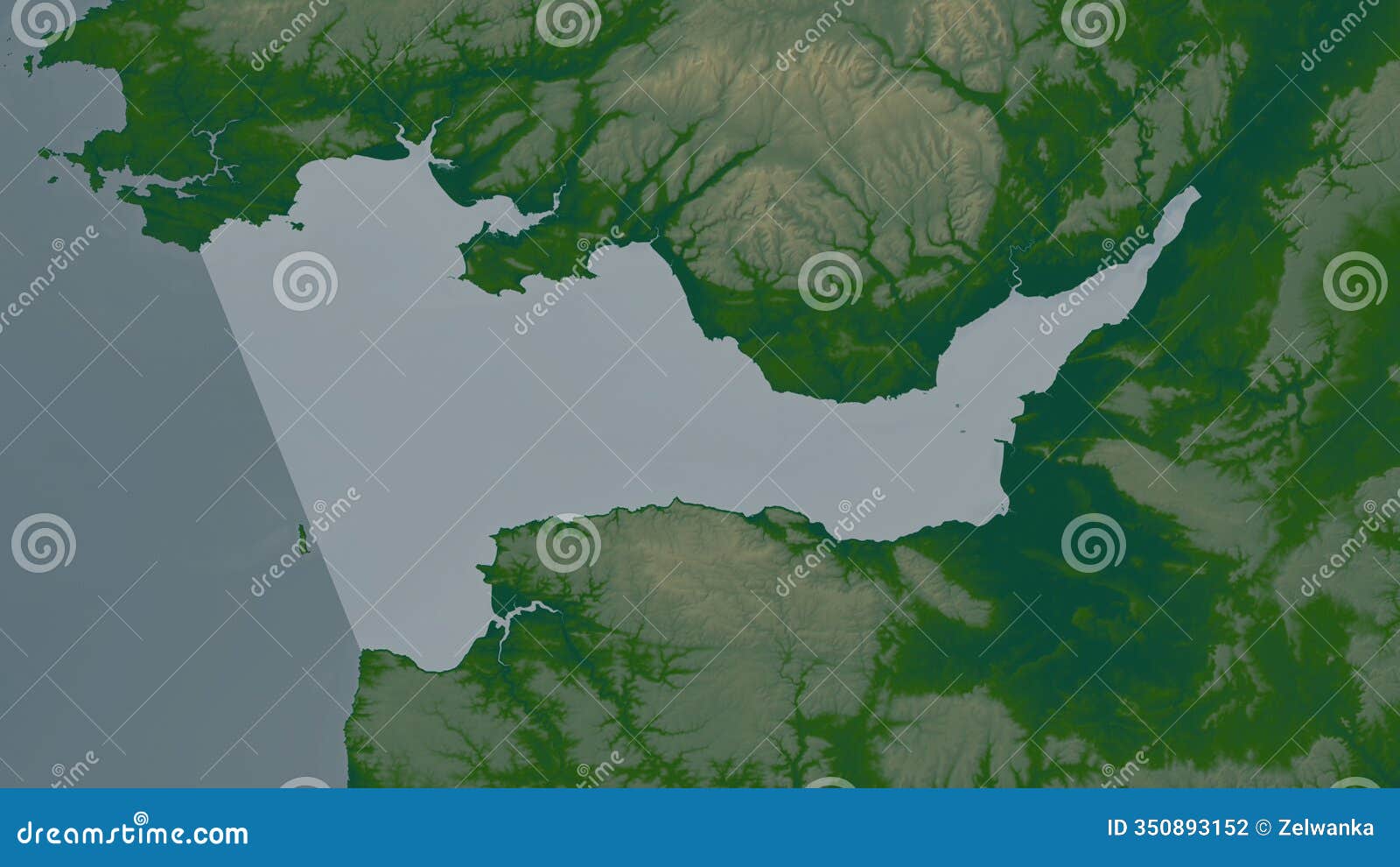 Bristol Channel Highlighted. Physical Map Stock Illustration ...