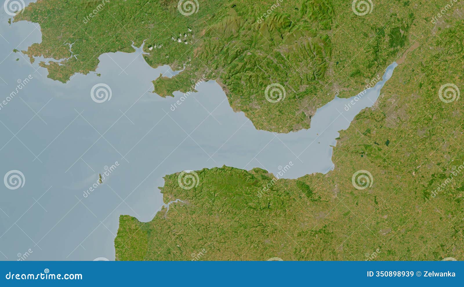 Bristol Channel. Bounding Box. Satellite Map Stock Illustration ...