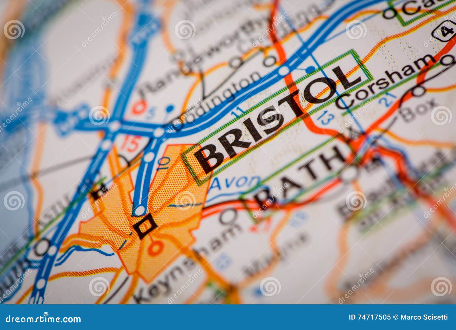 Bristol City En Un Mapa De Camino Imagen de archivo - Imagen de ...