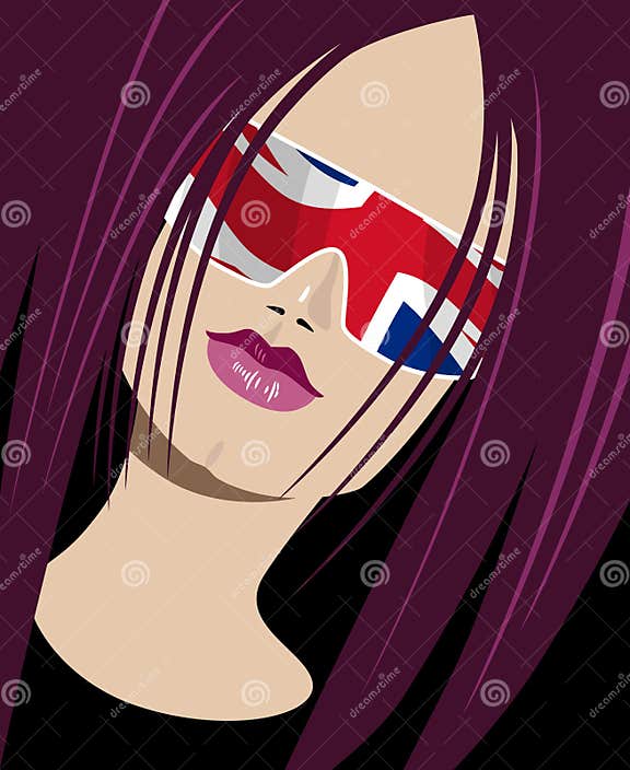 Brit_babe stock vector. Illustration of reflection, white - 7614098