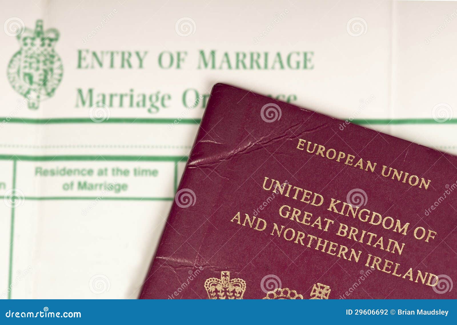 British Marriage Certificate Royalty-Free Stock Photo | CartoonDealer ...