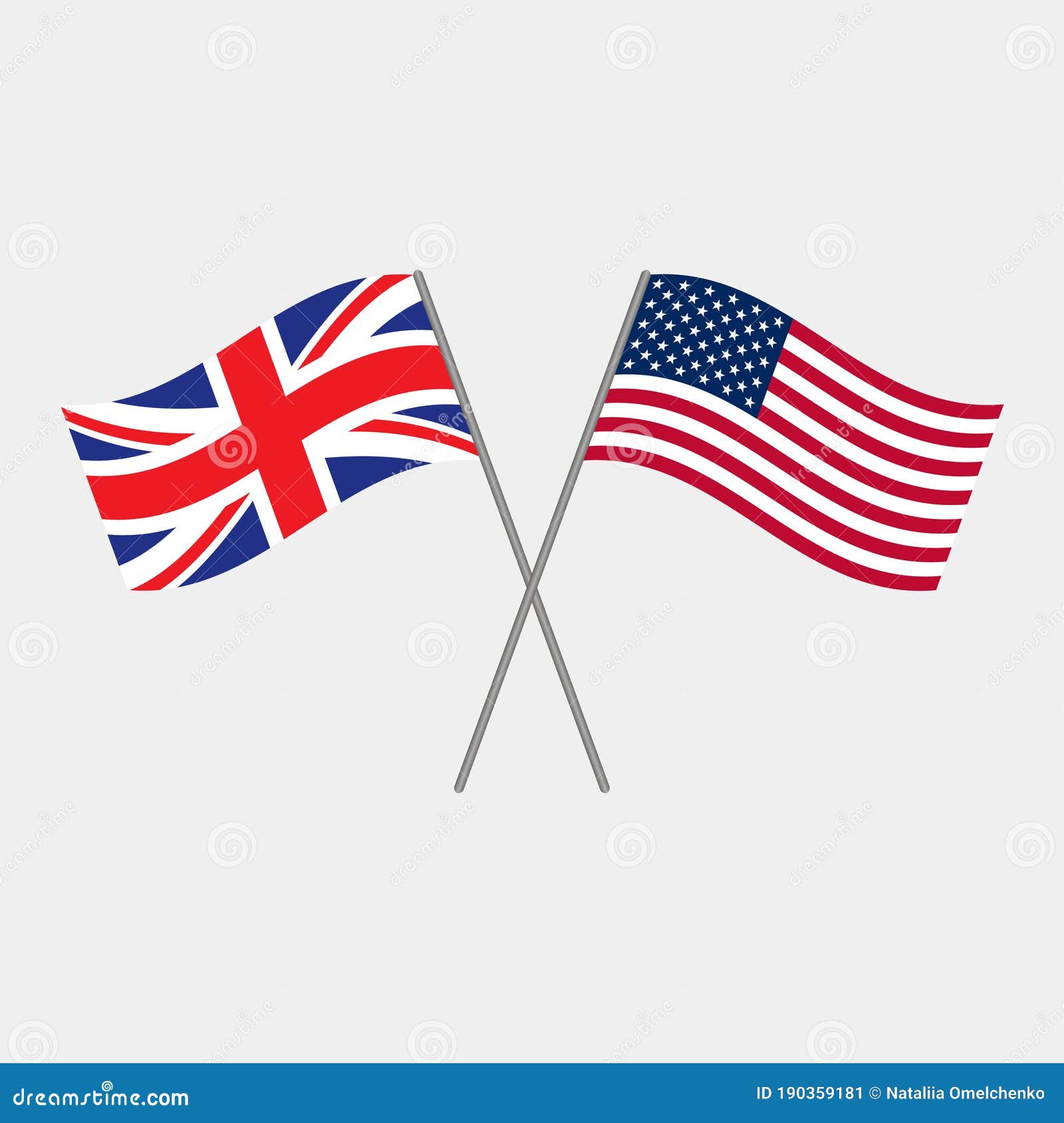 British and American Flags, Vector Stock Illustration - Illustration of ...