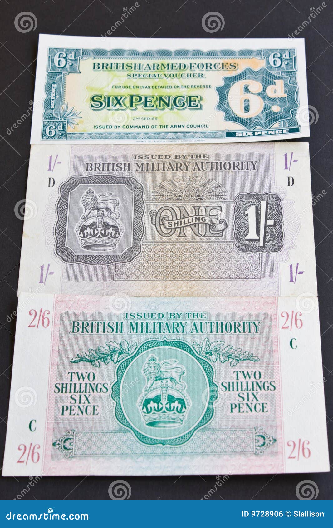 British Army North African Notes Stock Photo - Image of queen, shilling ...