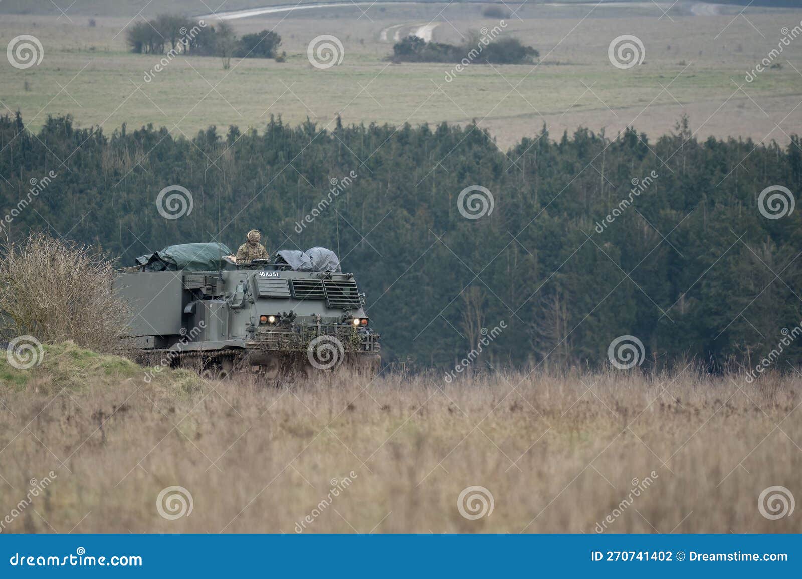 Army Self Propelled M270 Multiple Launch Rocket System (MLRS) Tank Unit ...