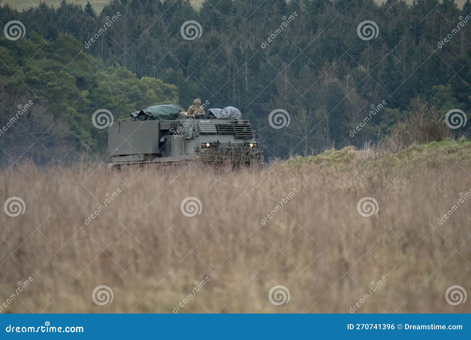 Army Self Propelled M270 Multiple Launch Rocket System (MLRS) Tank Unit ...