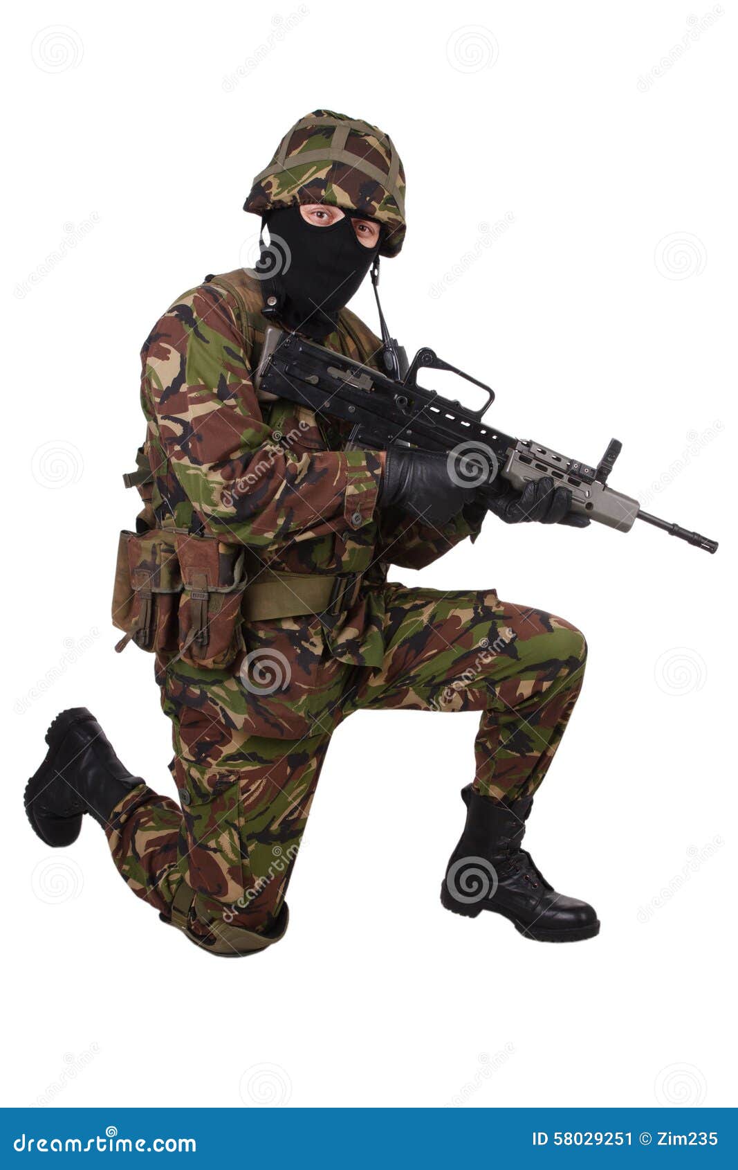 British Army Soldier with Assault Rifle Stock Image - Image of special ...