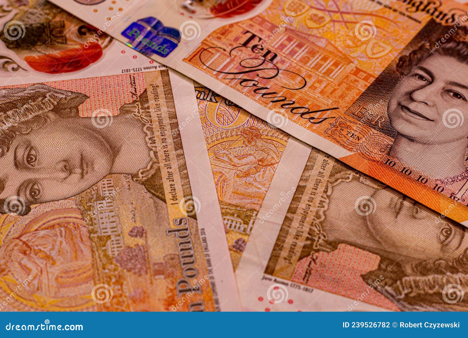 British Banknotes with Images on the Front and Reverse Editorial ...