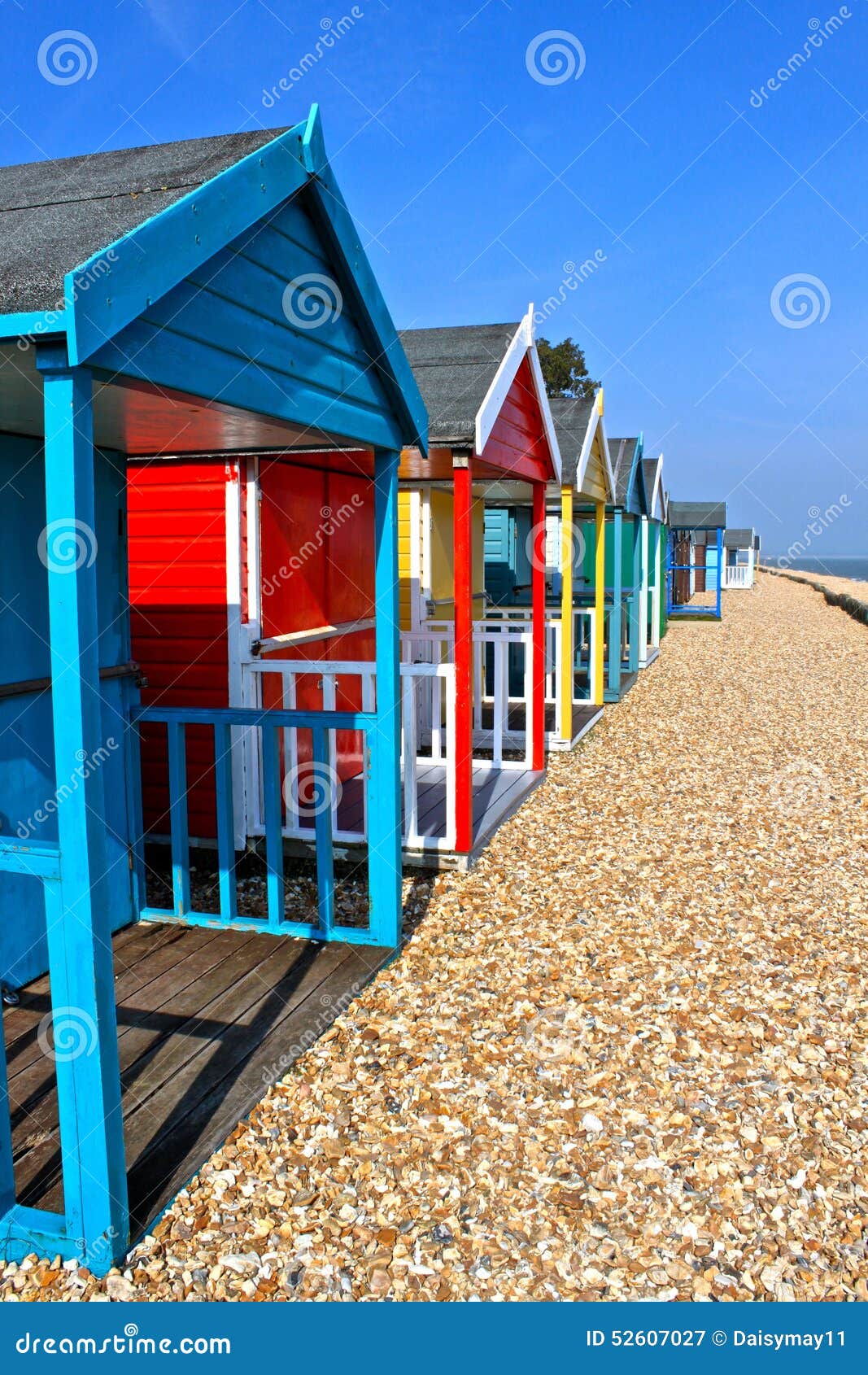 British beach huts stock image. Image of pebbles, sunshine - 52607027