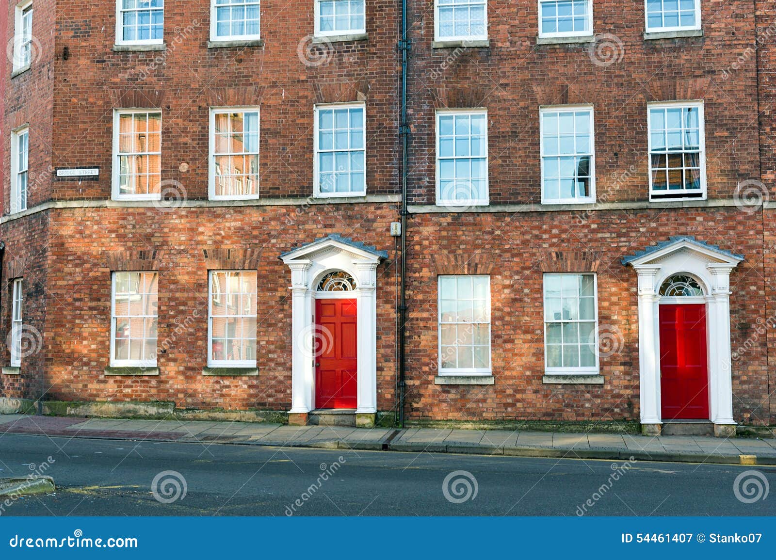 British bricked houses stock image. Image of facade, bricks - 54461407