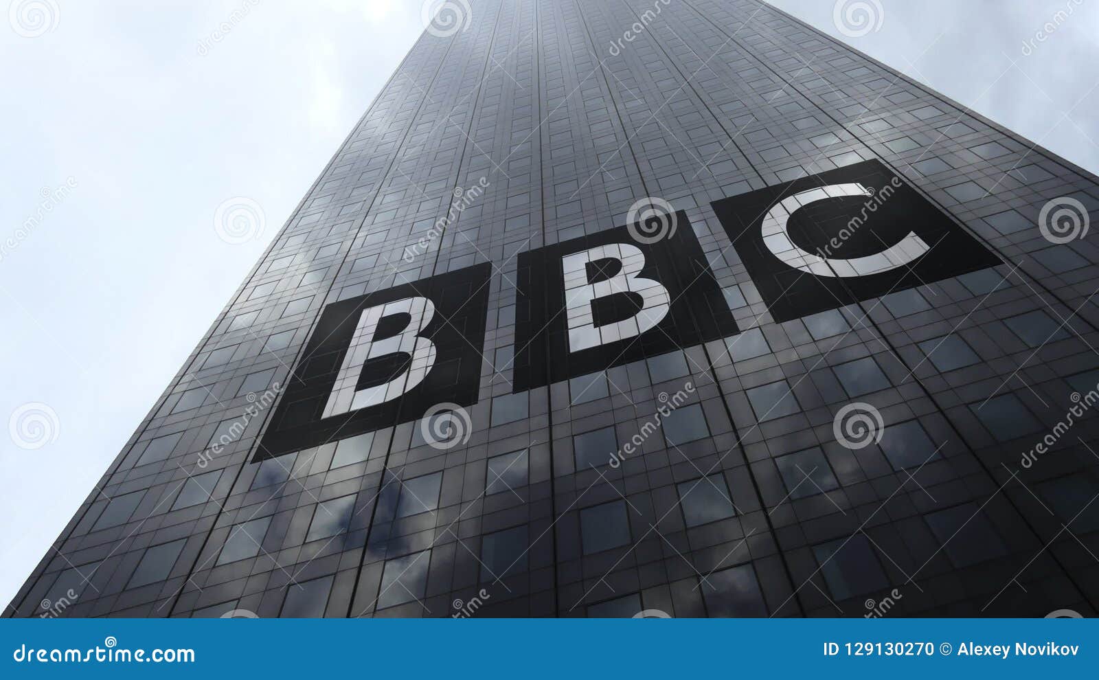 British Broadcasting Corporation BBC Logo on a Skyscraper Facade ...