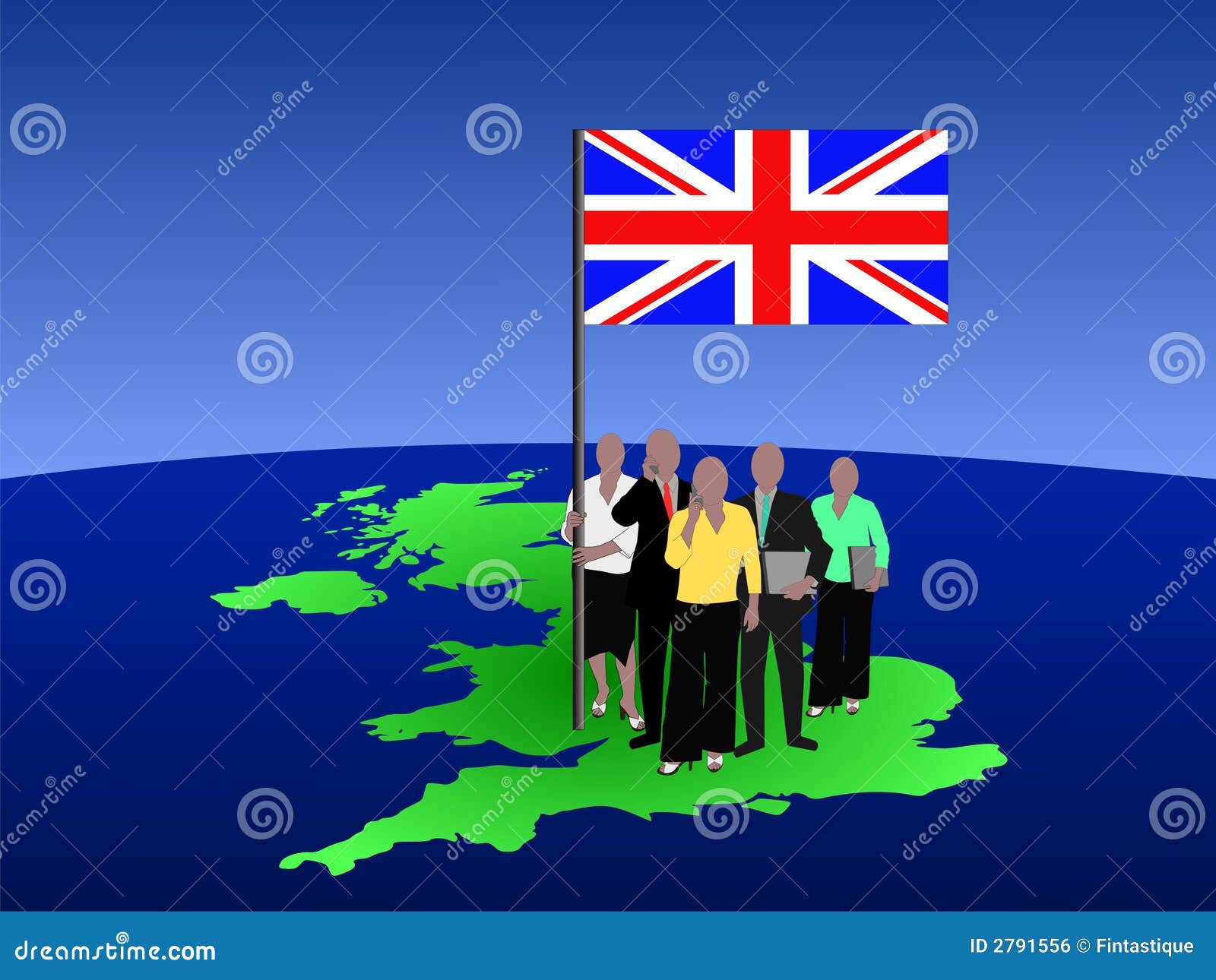 Proud To Be British Girl Cartoon Vector | CartoonDealer.com #47012731