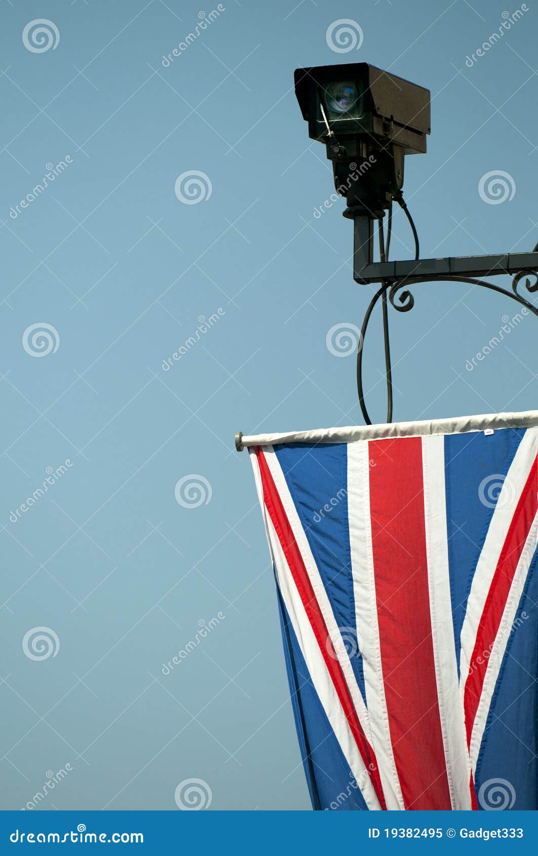 British CCTV Camera with Union Flag Stock Image - Image of closed, flag ...