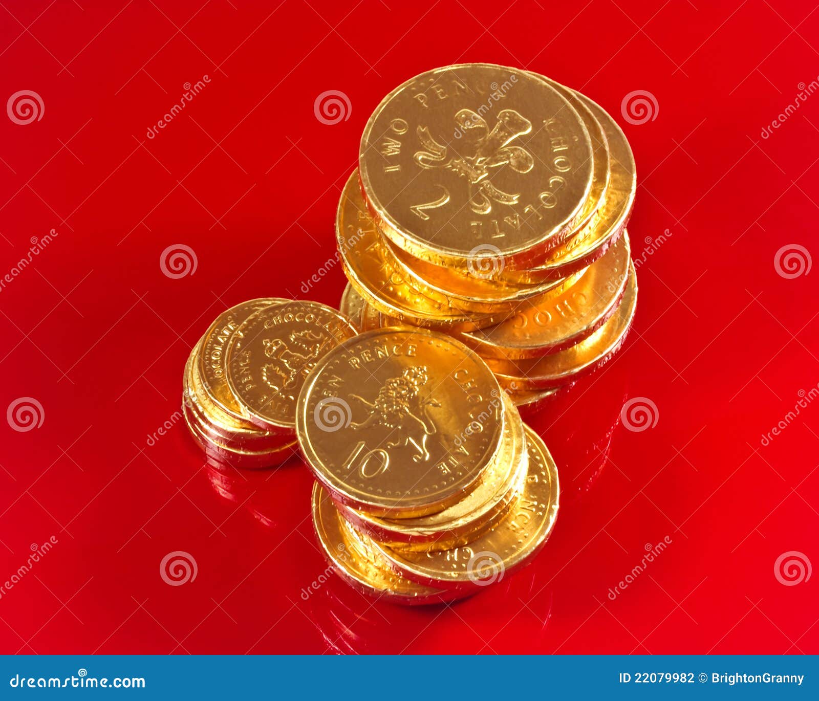 Chocolate money stock photo. Image of confection, stack - 22079982