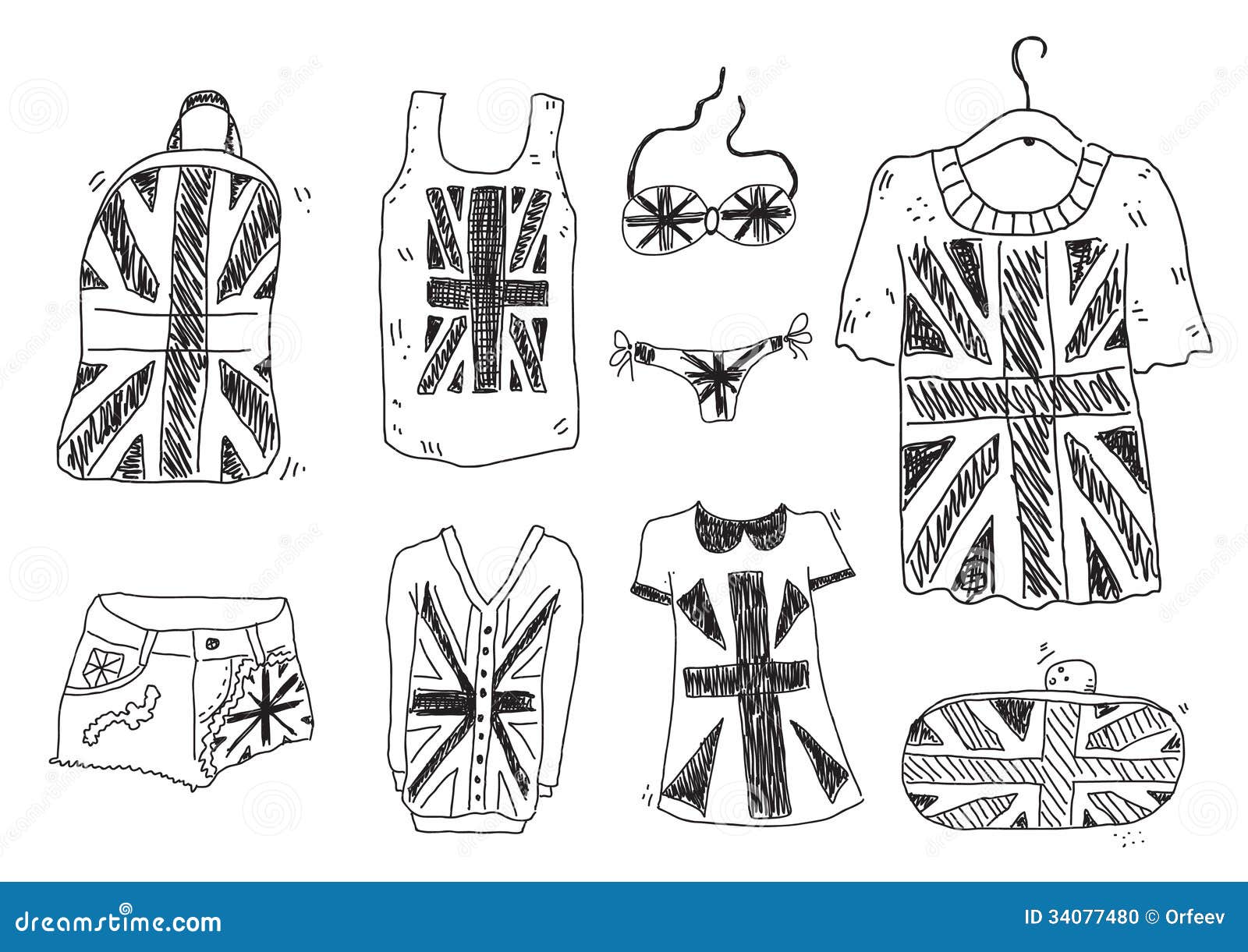 British clothes stock vector. Illustration of drawing - 34077480