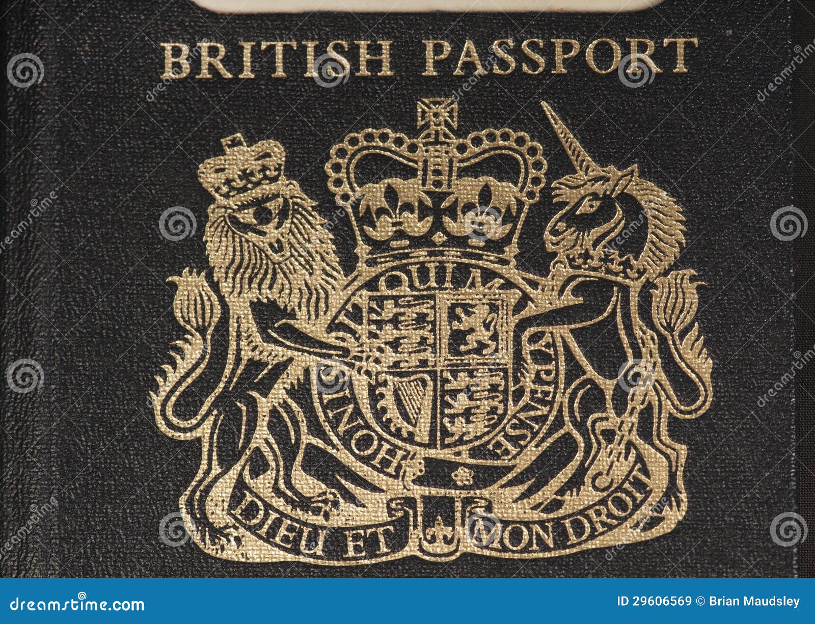 British Coat of Arms on a Passport Stock Image - Image of authorization ...