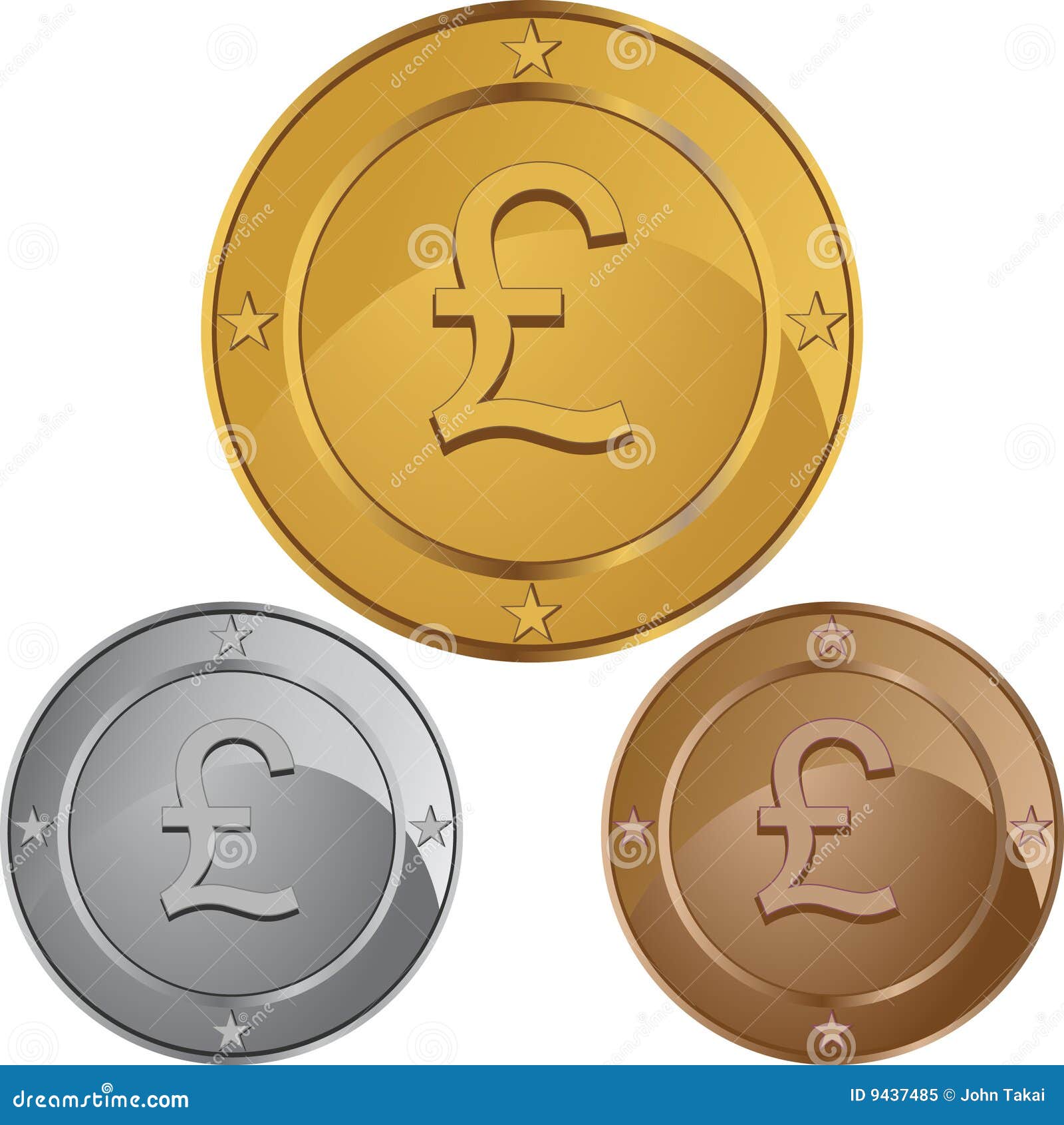 British One Bronze Coin Penny With Portcullis And Crown Isolated On ...