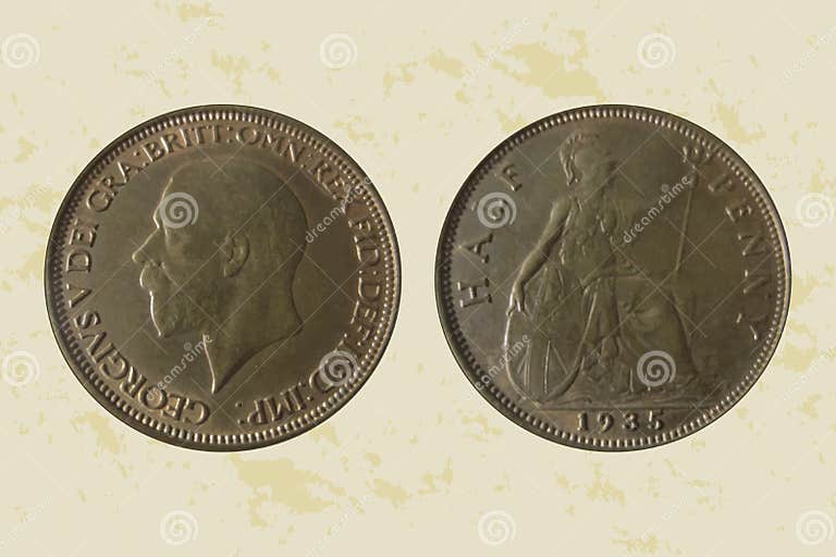 British Coin Half Penny. Vector Illustration Stock Vector ...
