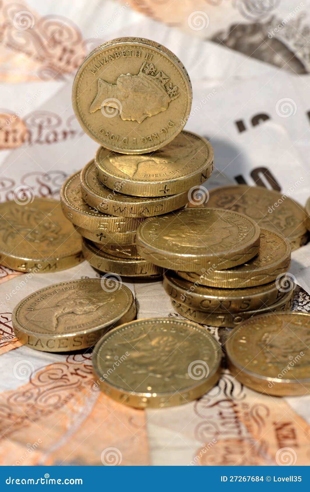 British coins and notes editorial stock image. Image of banking - 27267684