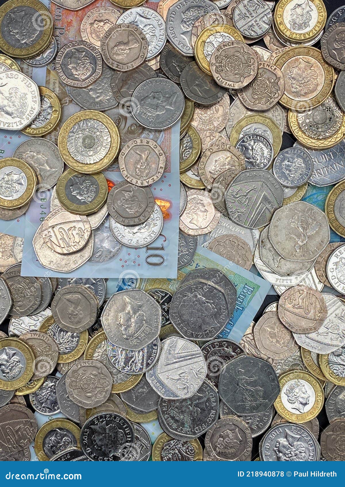 British coins and notes editorial stock photo. Image of currency ...