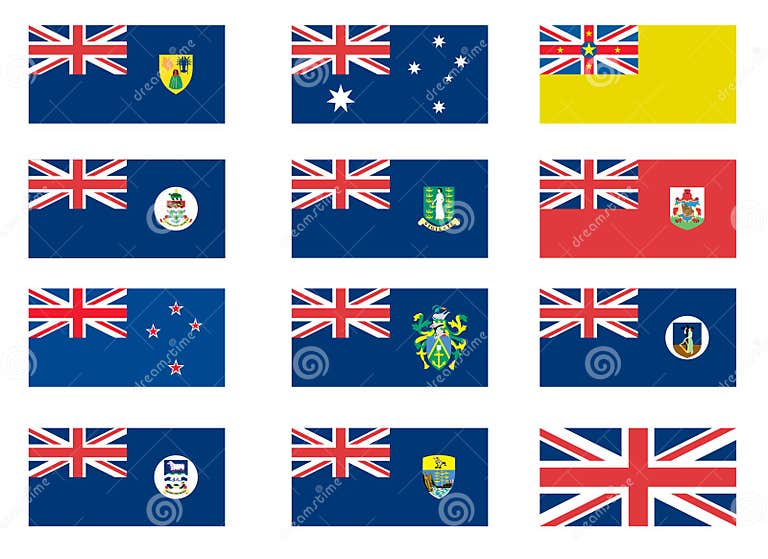 British colonial flags stock vector. Illustration of caicos - 9320308