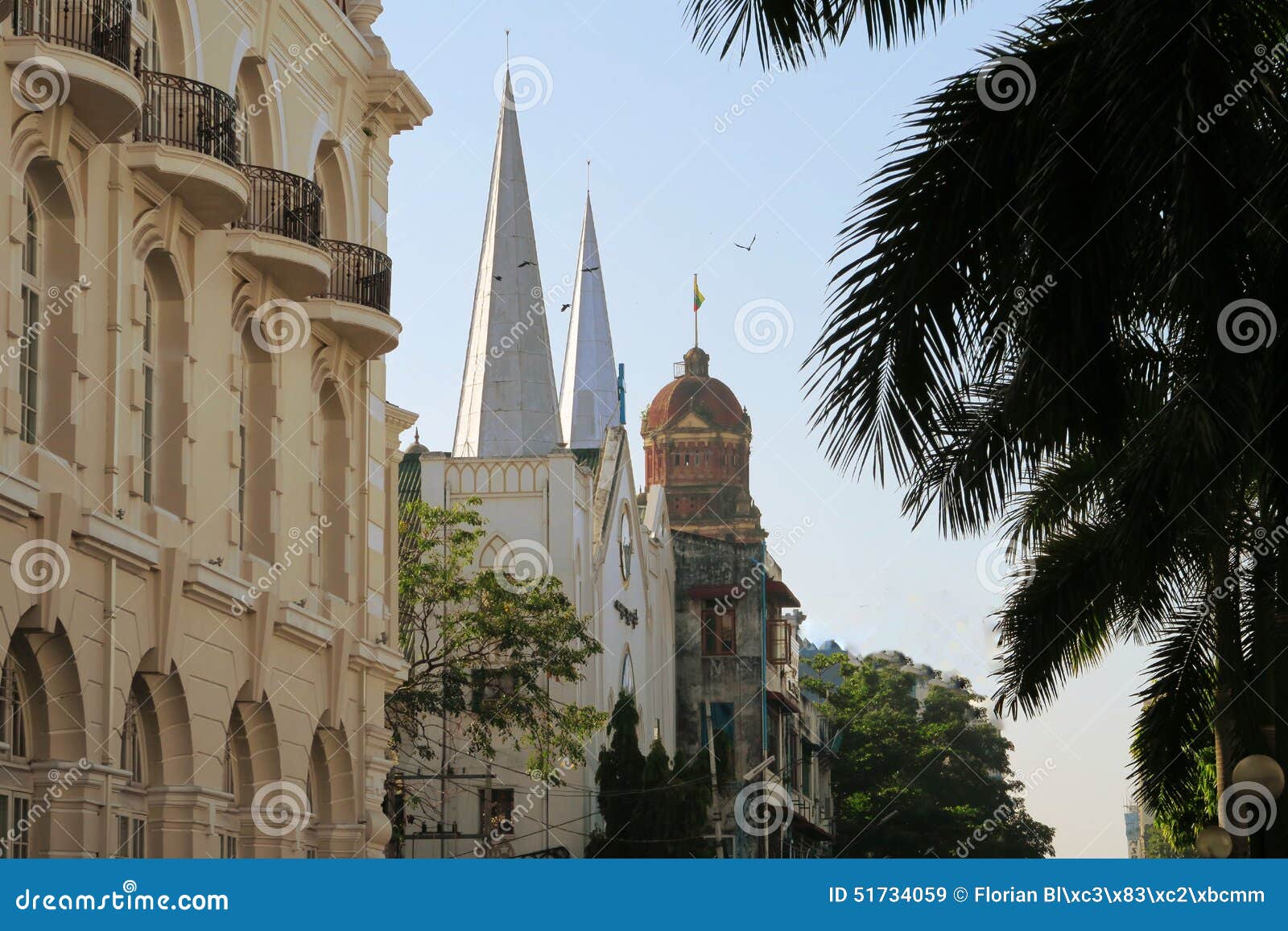 British Colonial Palace in Yangon, Myanmar Stock Image - Image of ...