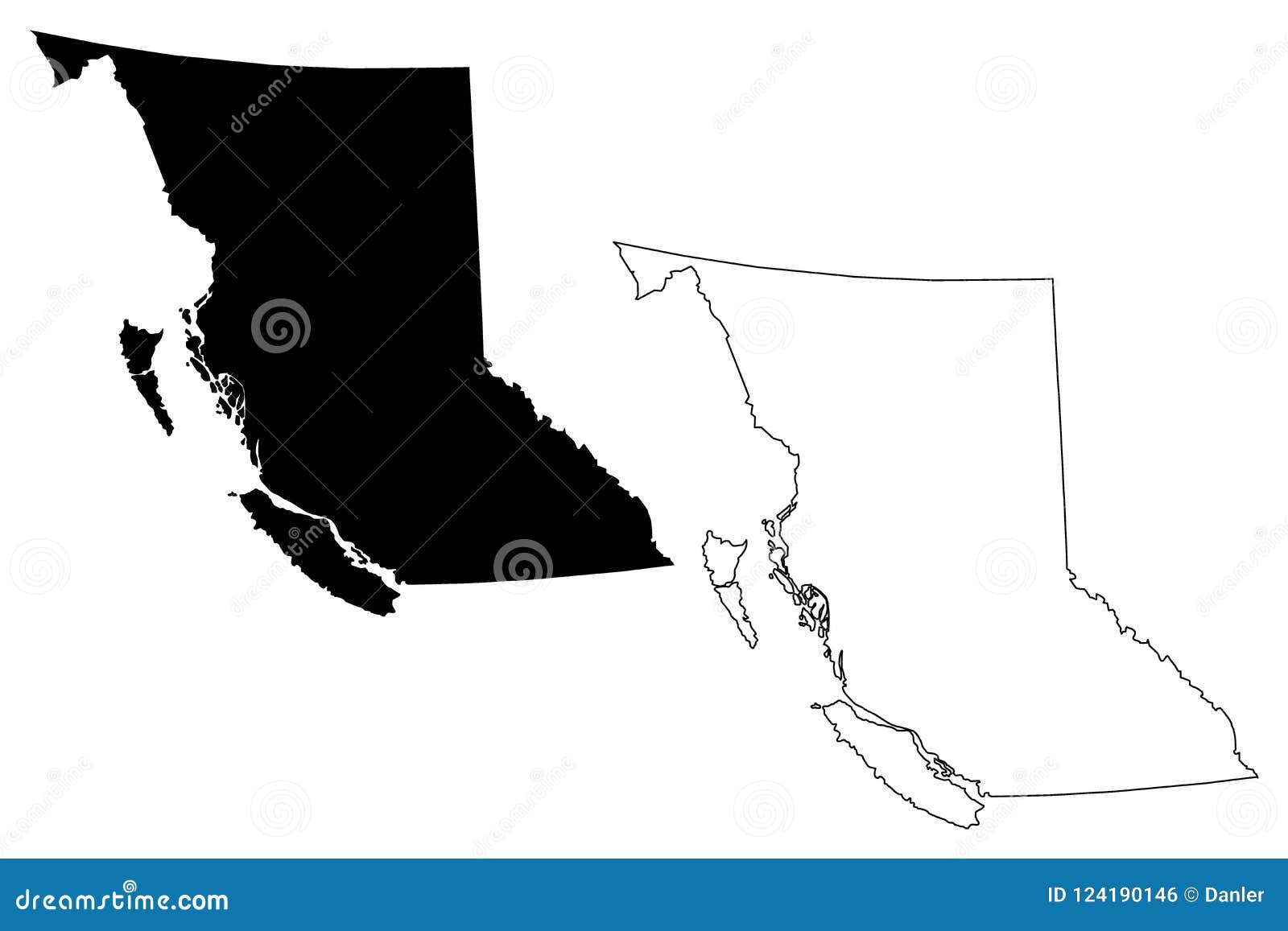 British Columbia Canada Map Vector Stock Vector - Illustration of ...