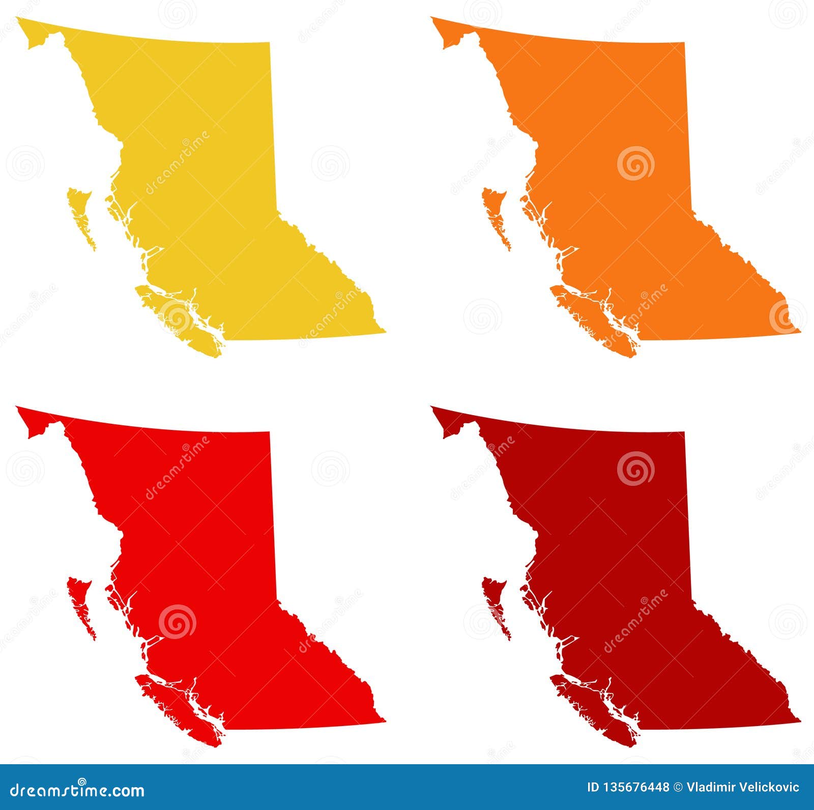 British Columbia Map - Westernmost Province of Canada Stock Vector ...