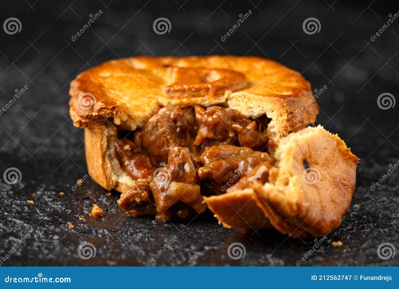 British Duck Pie on Rustic Dark Background Stock Image - Image of beef ...