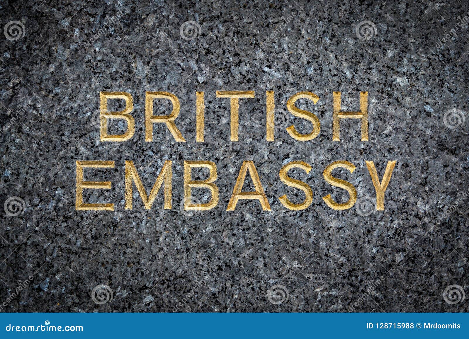 British Embassy Sign stock photo. Image of country, ambassador - 128715988