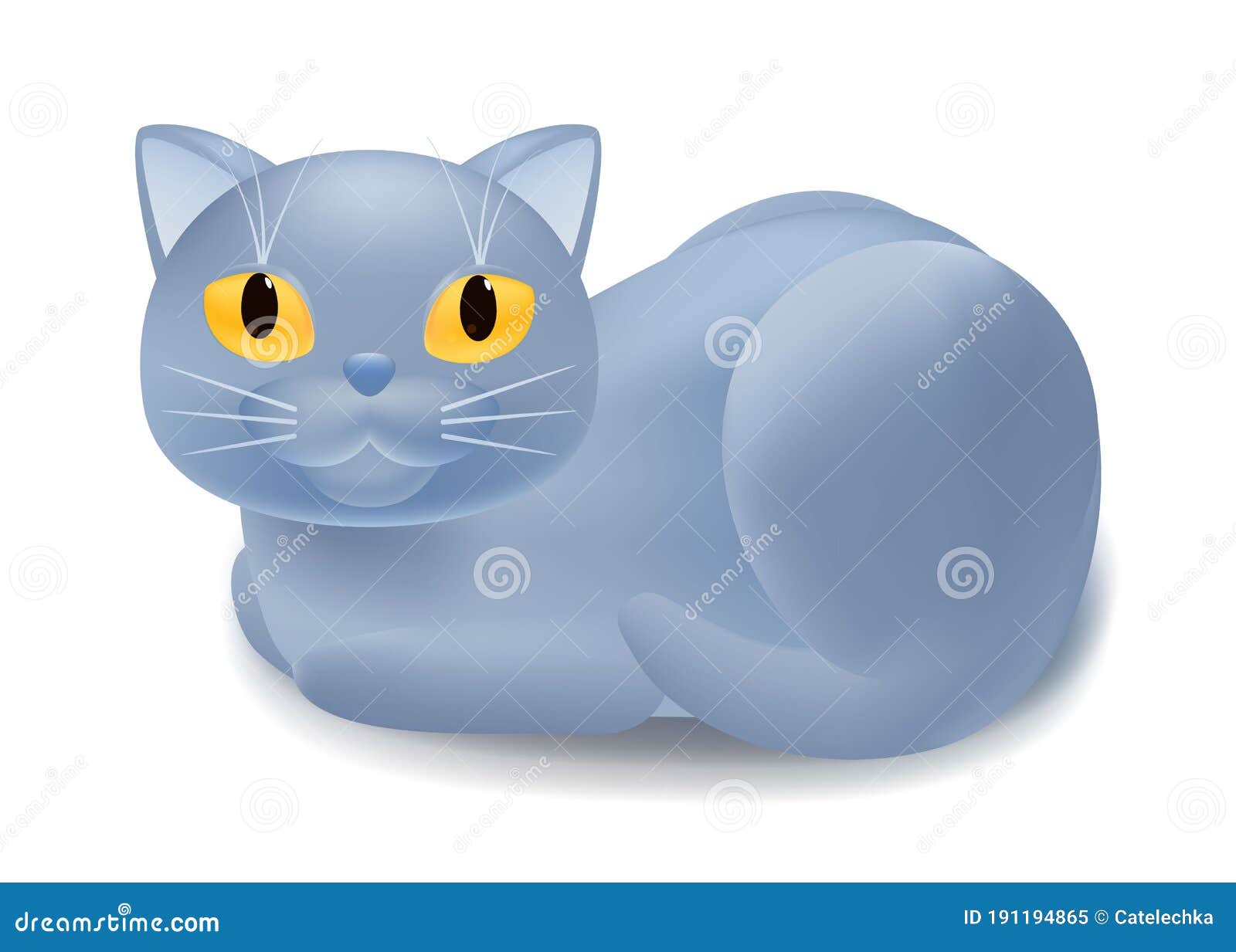Red Grumpy British Male Cat On White Background. Cartoon Character ...