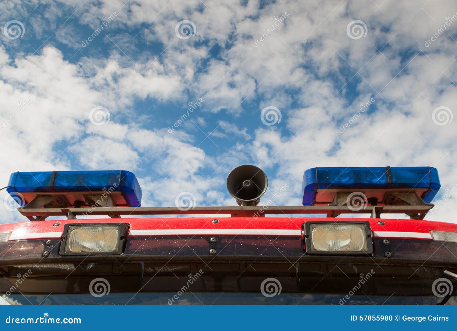 British Fire Truck Lights and Siren Stock Photo - Image of text, fire ...