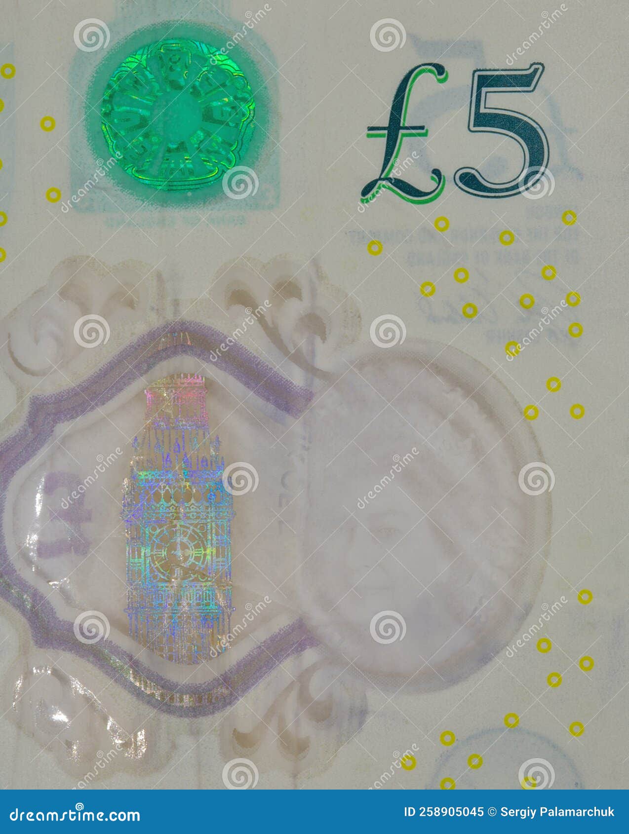 British Five Pounds Banknote Fragment Closeup Editorial Image - Image ...