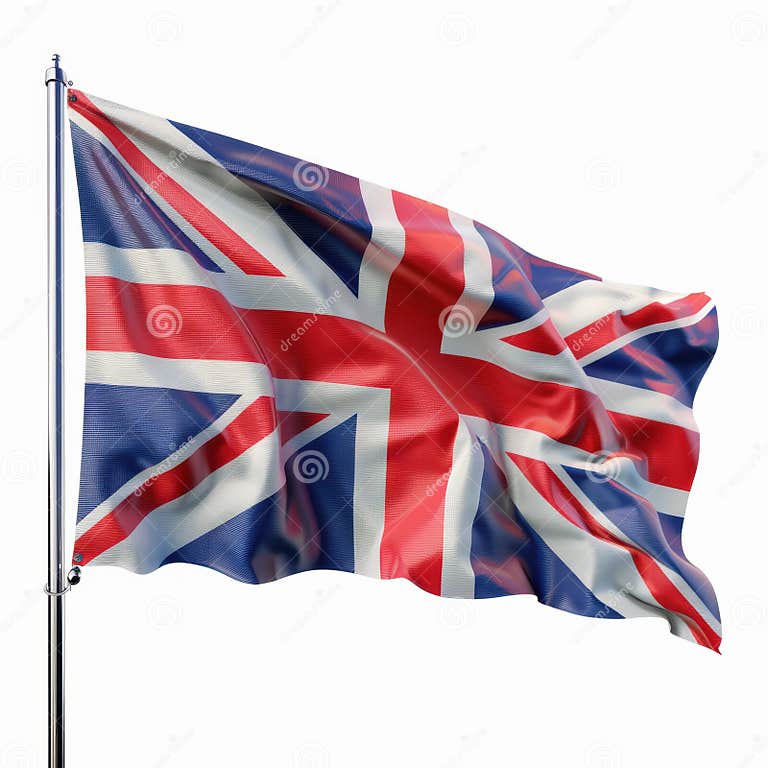 British Flag on a Clean White Background, Emphasizing Simplicity and ...
