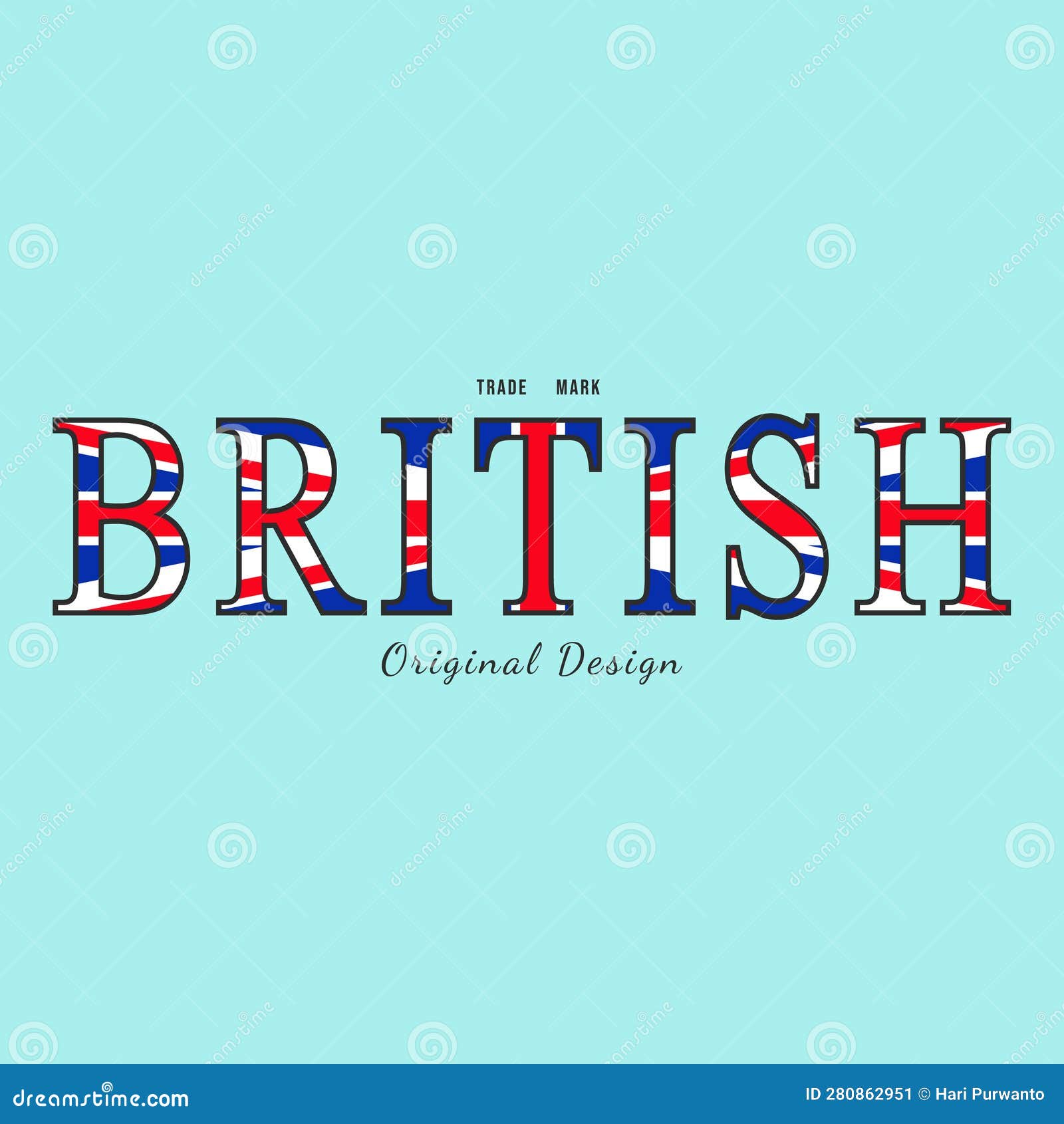 British Flag Color Logo Design Vector Art Illustration Stock Vector ...