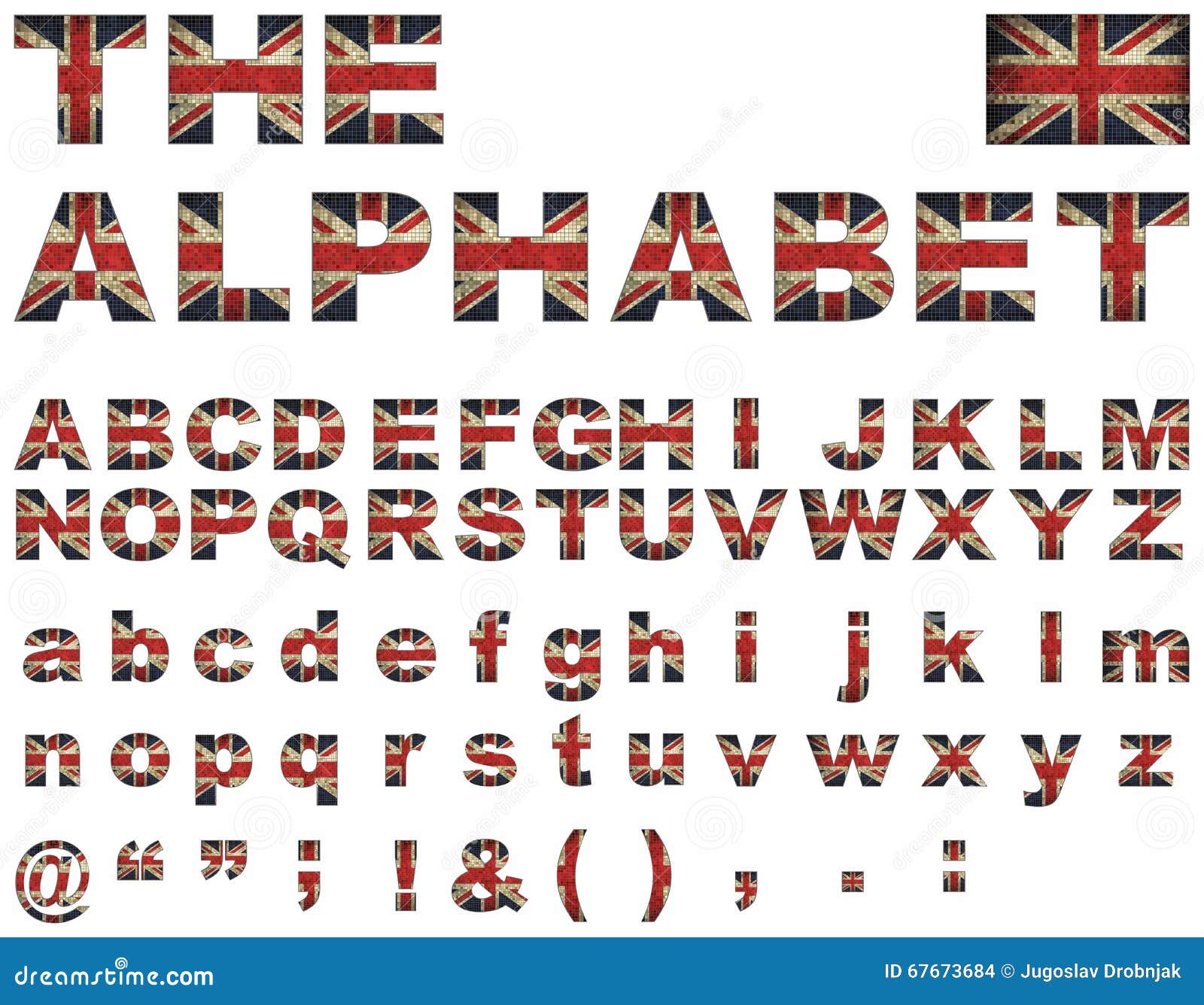 British flag font stock vector. Illustration of abstract - 67673684
