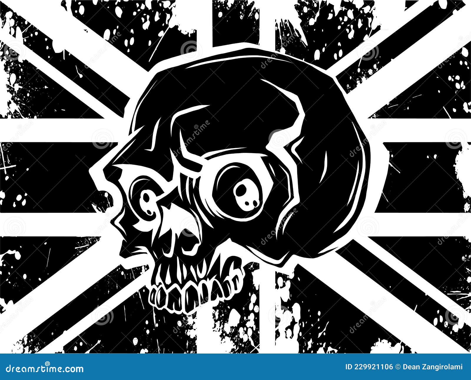 British Flag with Skull Head Vector Illustration Stock Vector ...