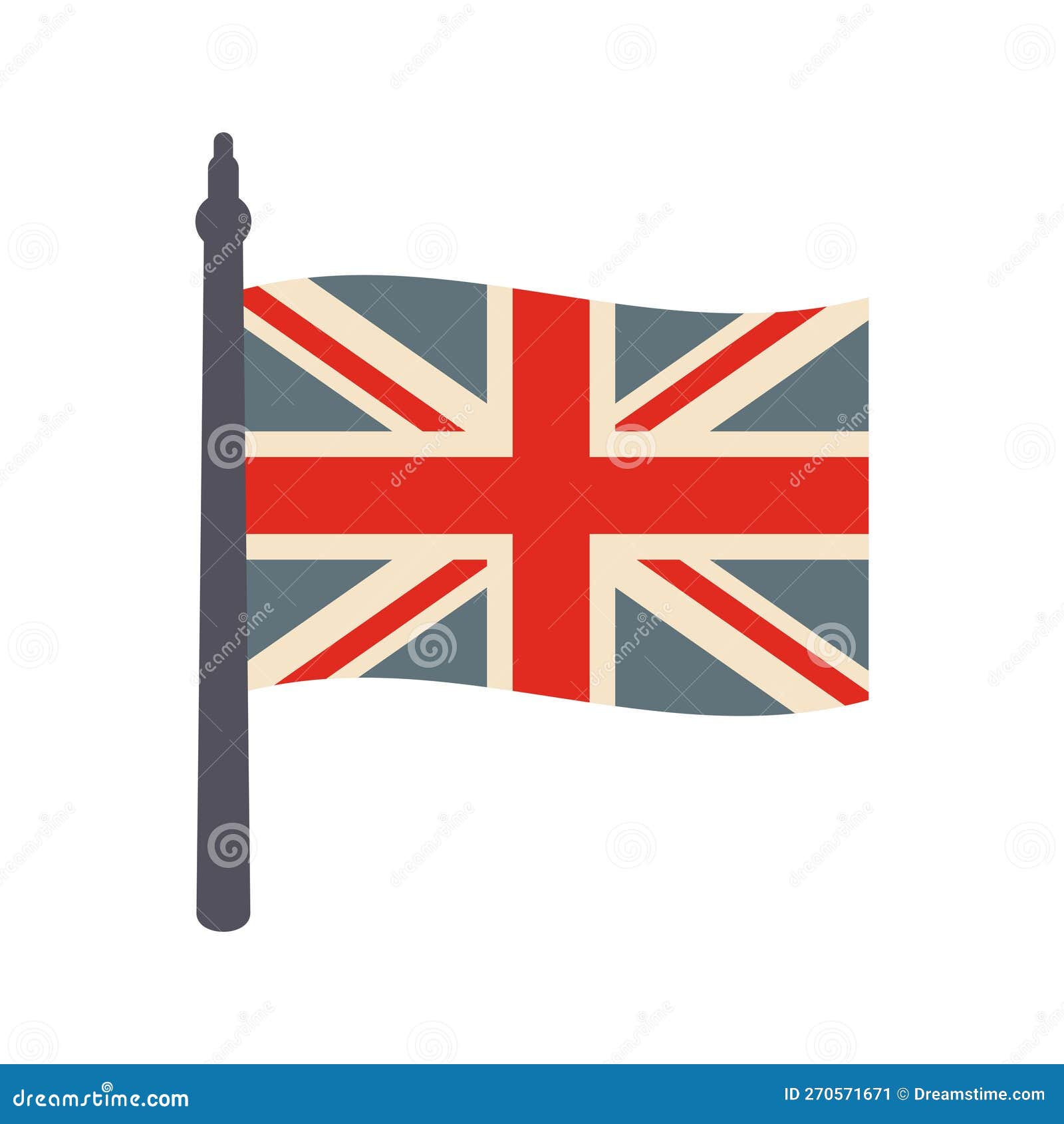 British Flag. Flag of United Kingdom. Flat Style Vector Illustration ...