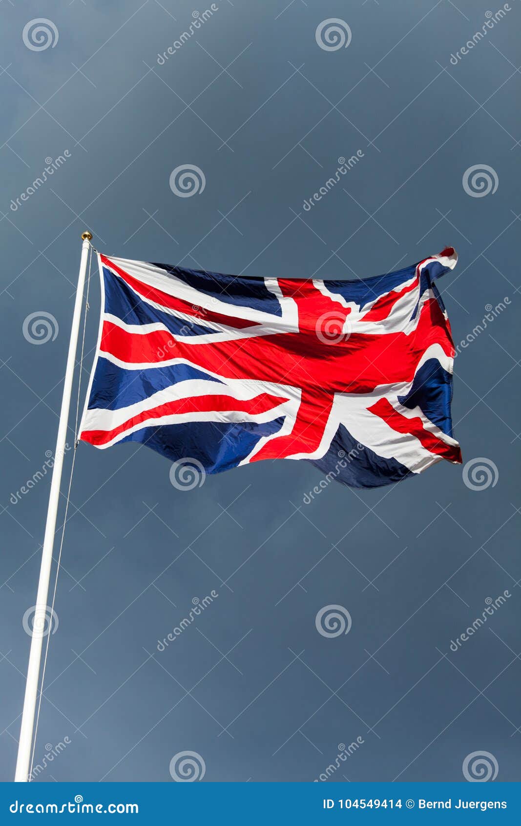 British flag om dark sky stock photo. Image of blue - 104549414