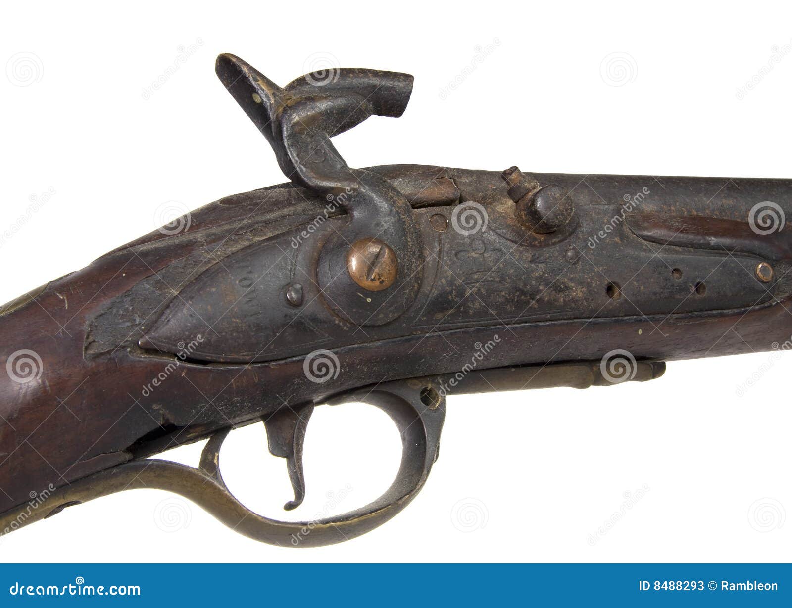 British flintlock rifle stock image. Image of army, powder - 8488293