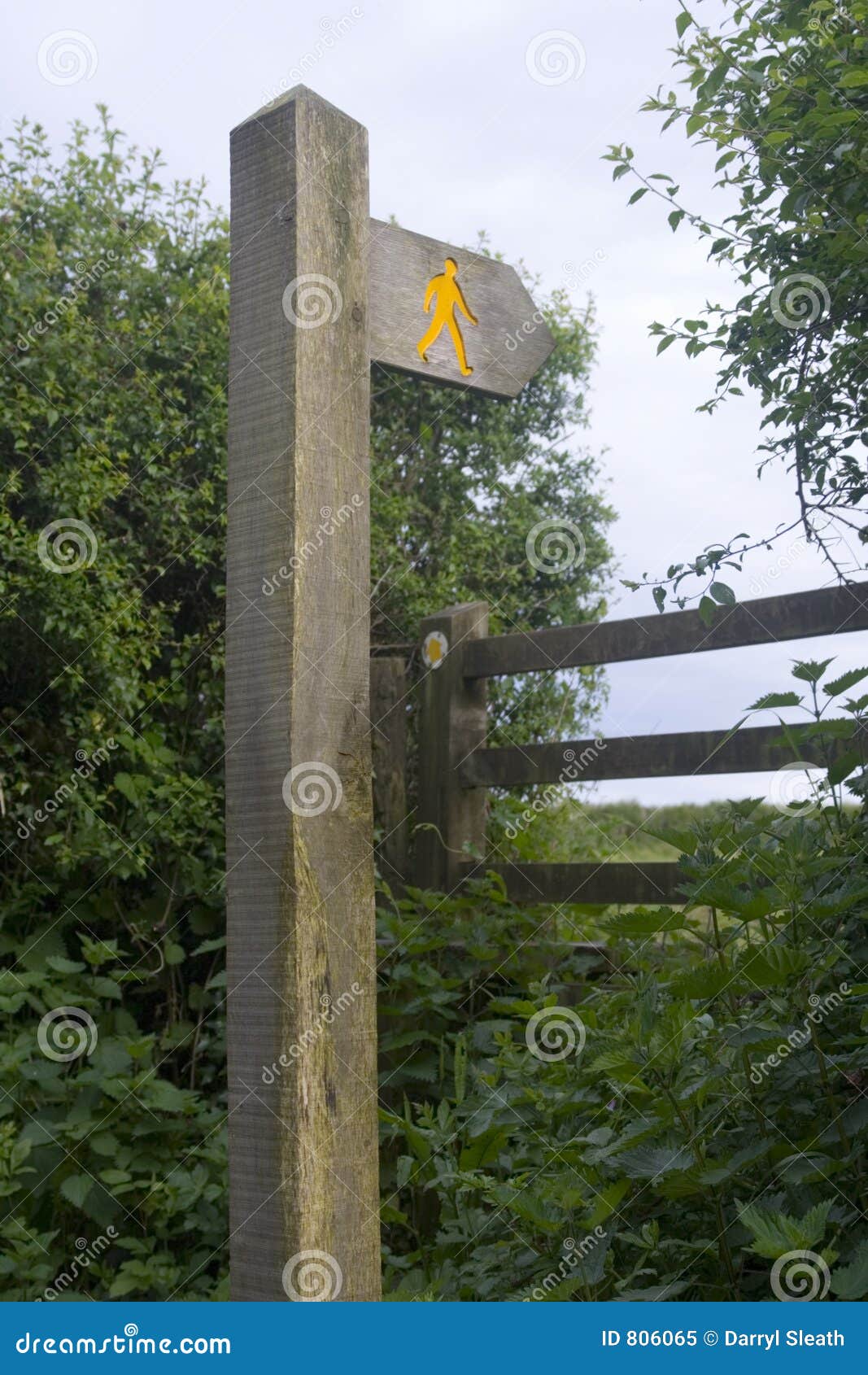 British Footpath Sign, Stile and Waymarker. Stock Image - Image of ...