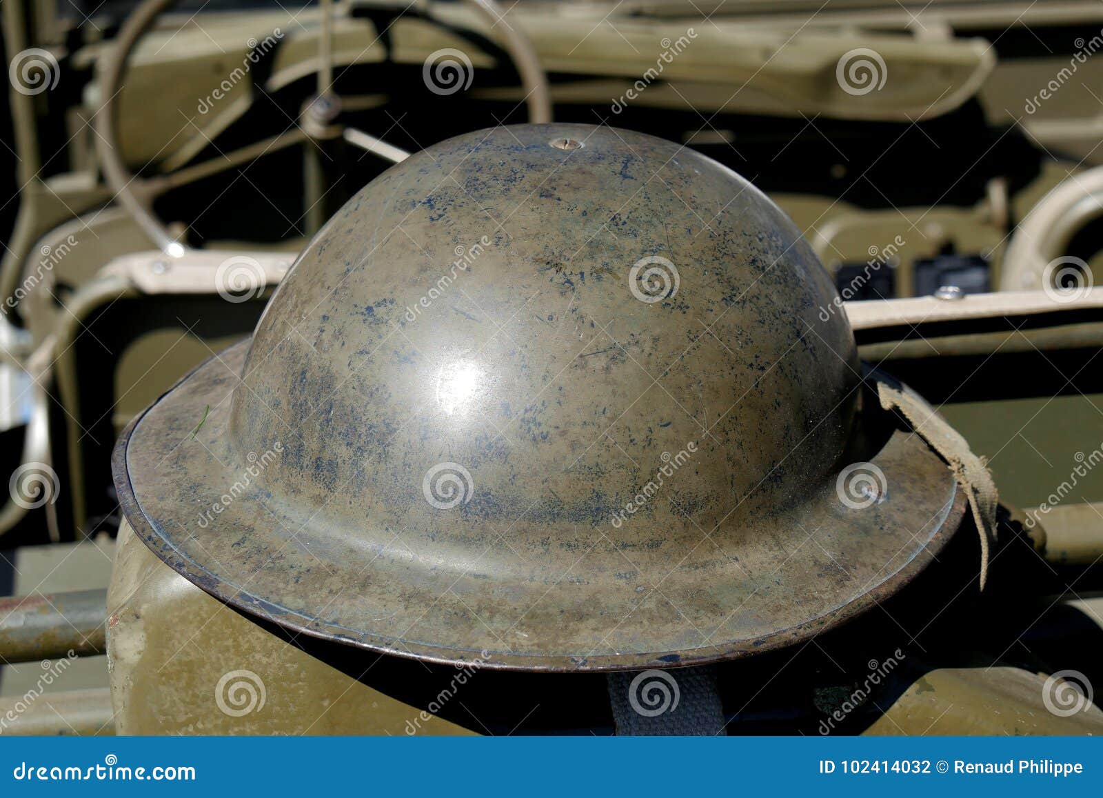 British Helmet of World War II on the Jeep Stock Photo - Image of army ...