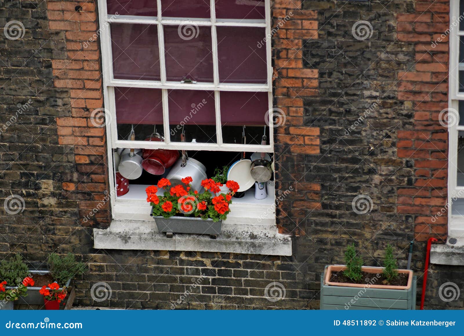 British kitchen window stock photo. Image of vintage - 48511892