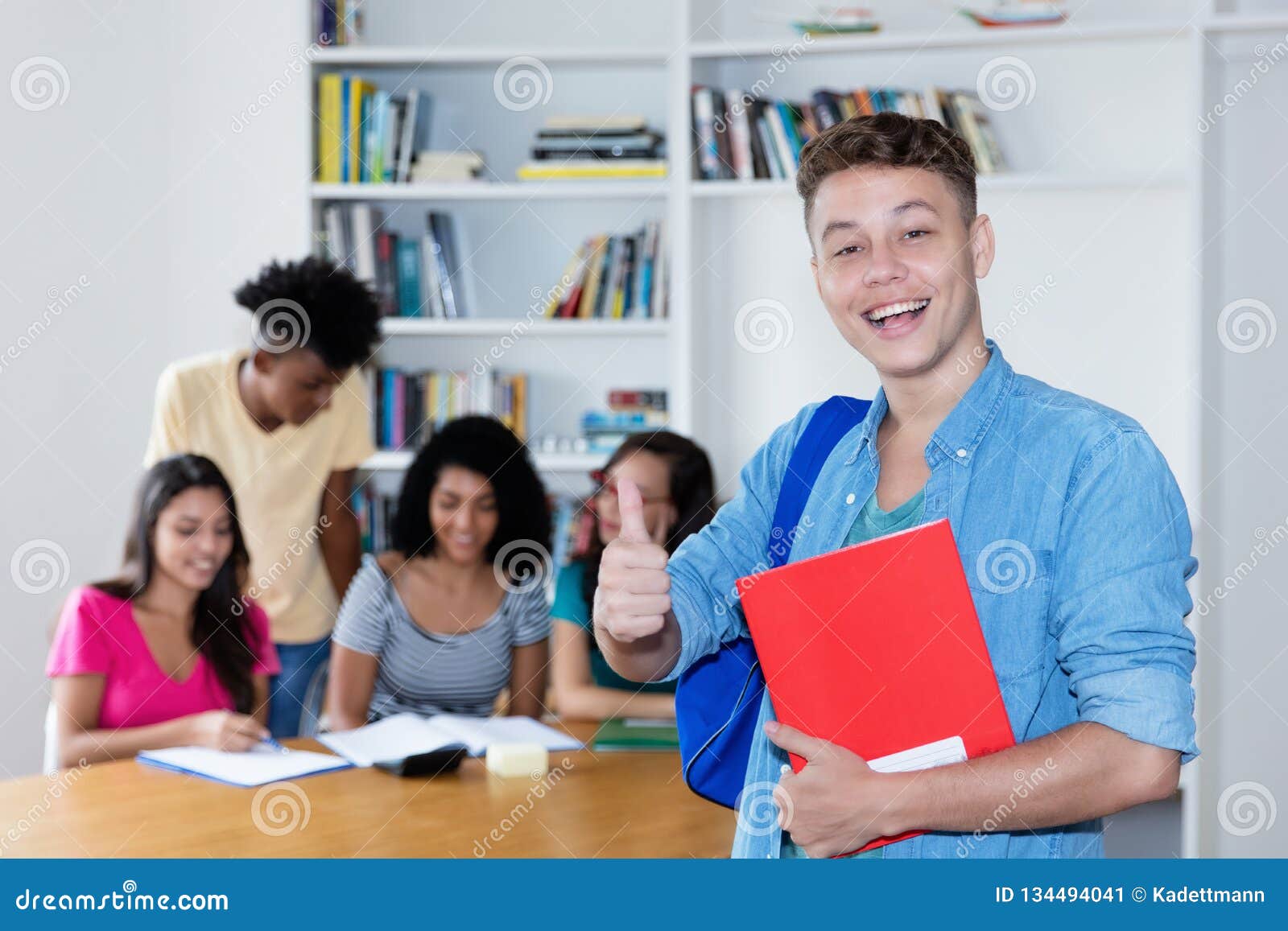 British Male Student with Group of International Students Stock Image ...