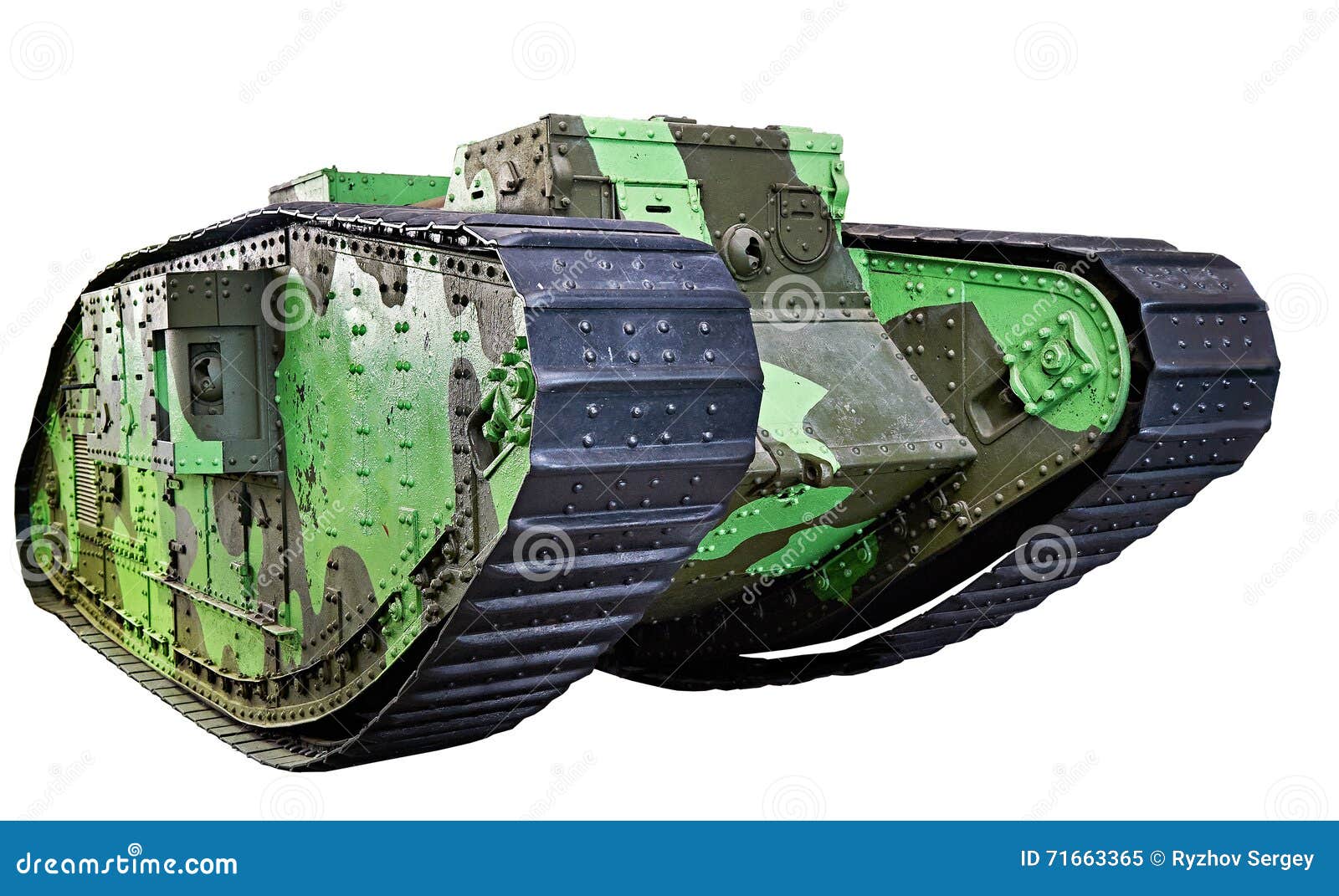 British Medium Tank Mk V 57mm 1918 Isolated Stock Image - Image of ...
