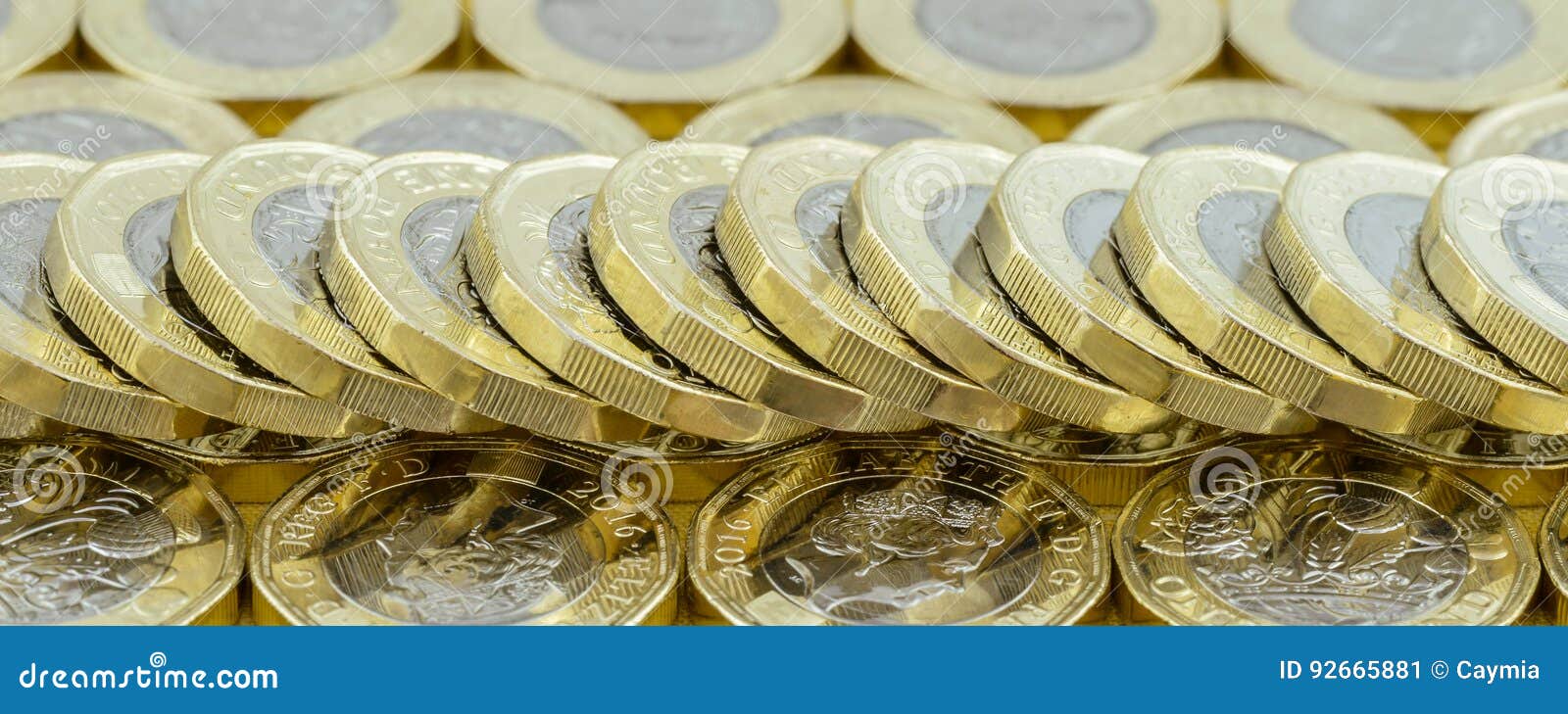 British Money New Pound Coins Spread Out Fallen Stack Editorial Photo ...