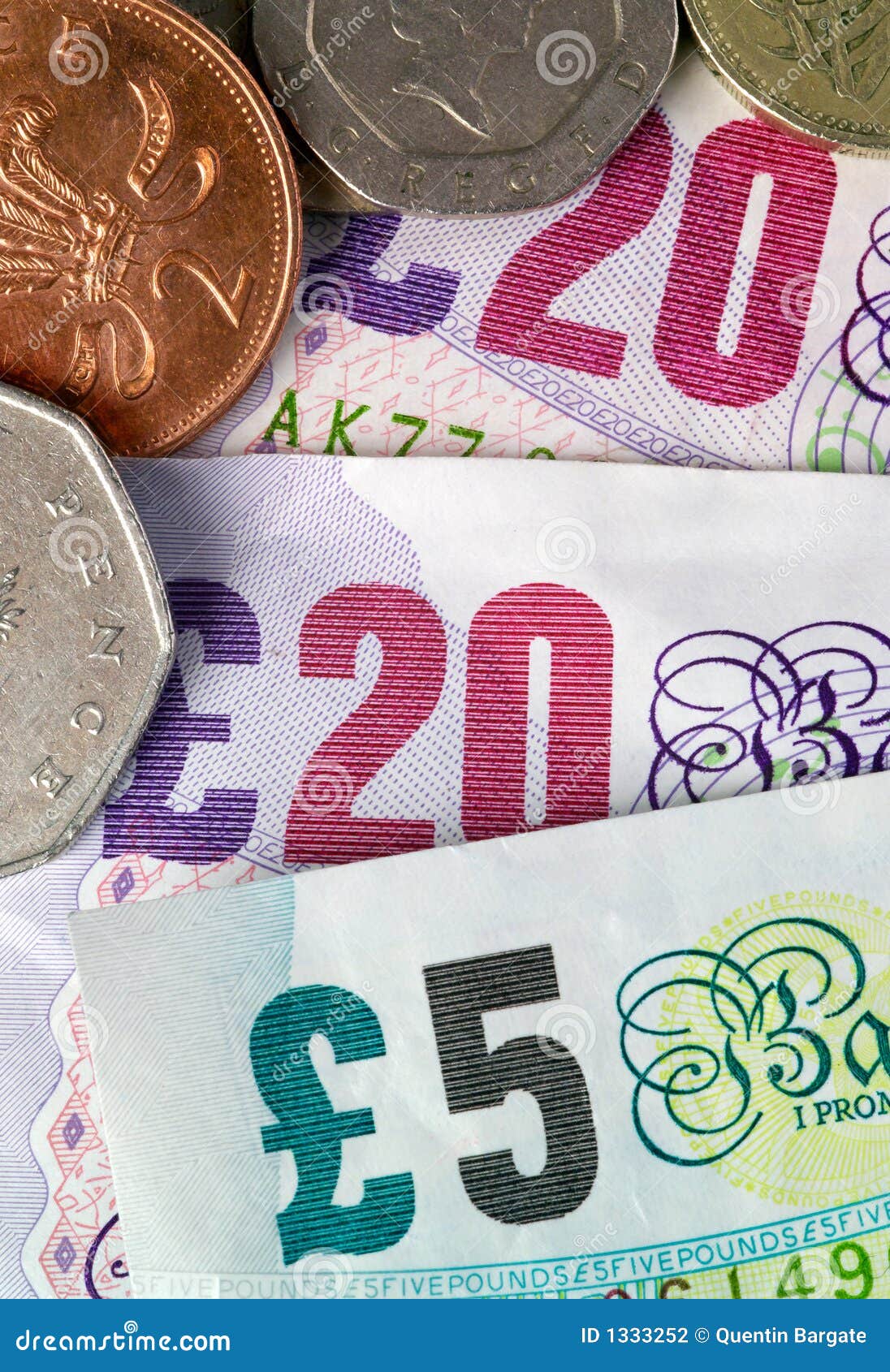 British Money. Macro Photo Of One Pound Coins And The British Pound ...