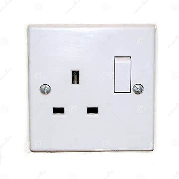 British Plug Socket Isolated on White Stock Image - Image of ...